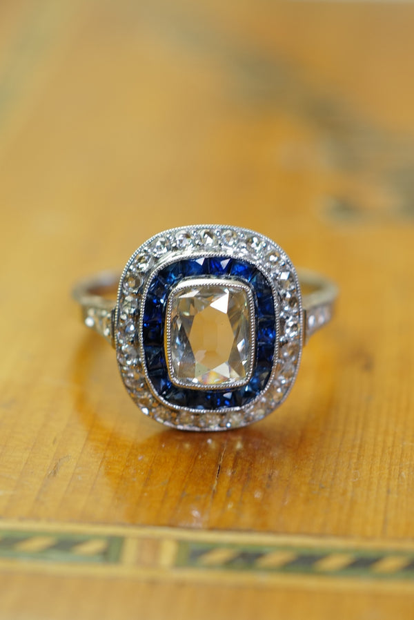 Art deco style target ring - Sin City Finds Jewelry