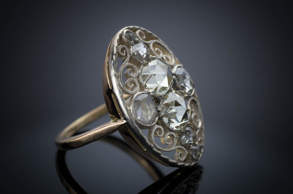 ANTIQUE ROSE CUT DIAMOND RING - Sin City Finds Jewelry
