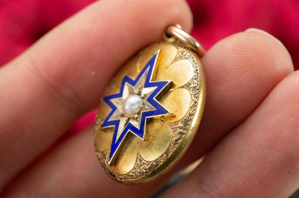 ANTIQUE 18K GOLD LOCKET - Sin City Finds Jewelry